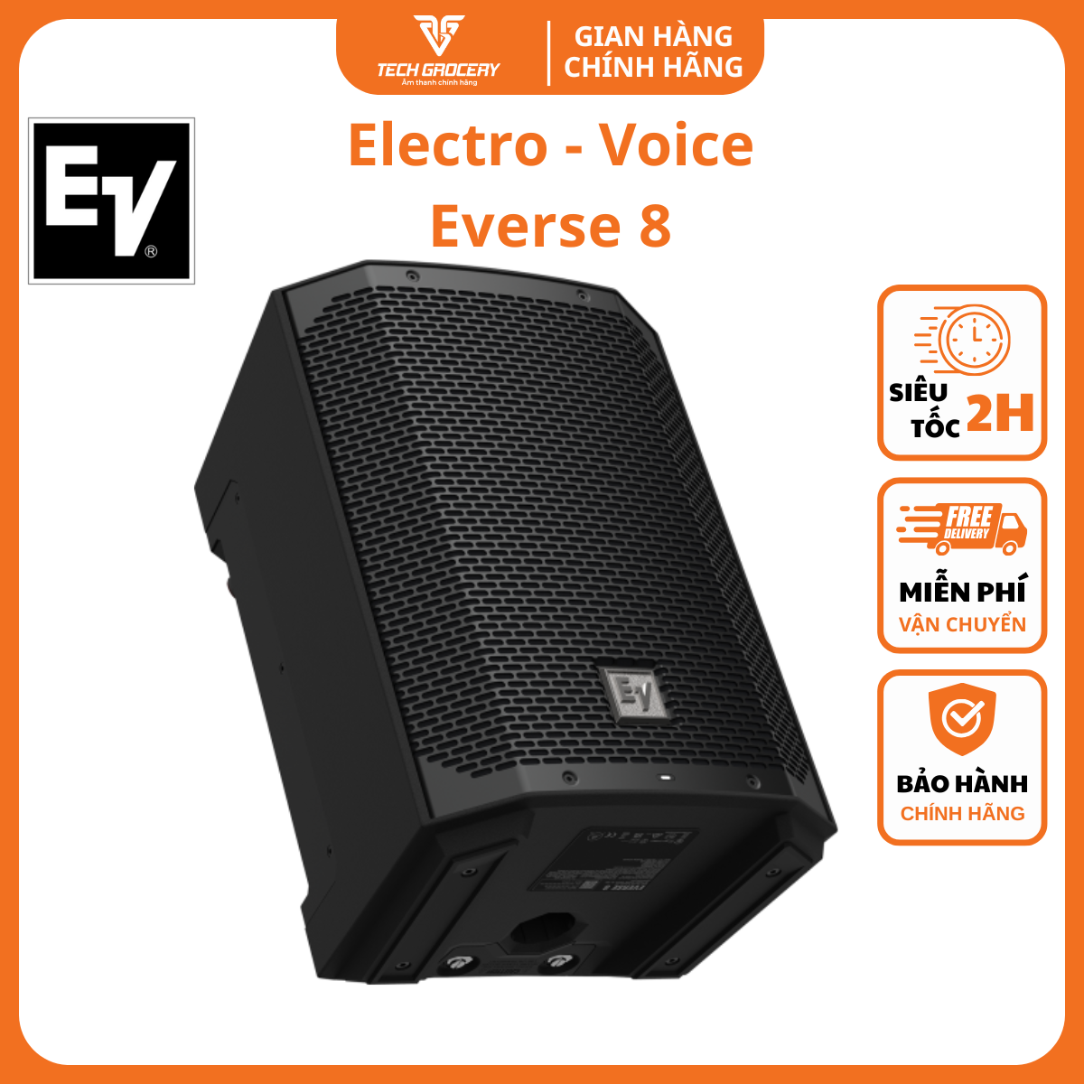 Loa Electro Voice Everse 8 (Công Suất 400W, Pin 12 giờ, Chống Nước IP4